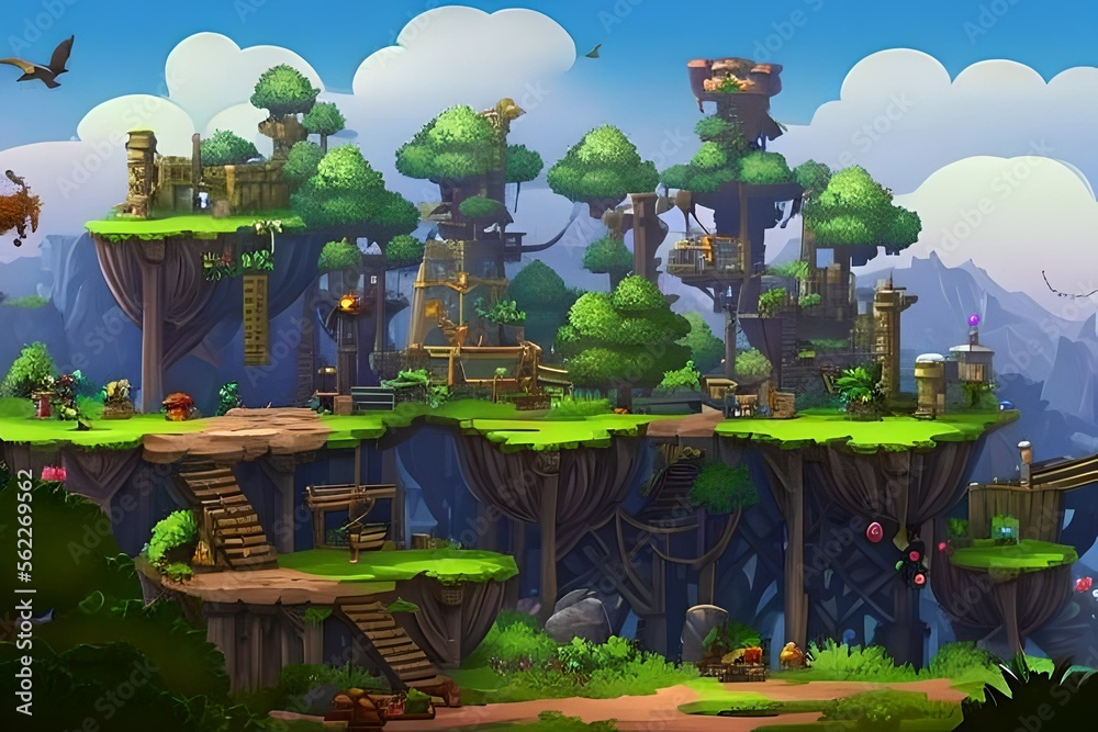 game background flat Style 2d, game background wallpaper Stock ...