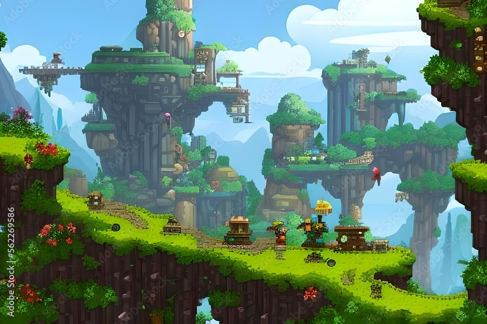 game background flat Style 2d, game background wallpaper Stock ...