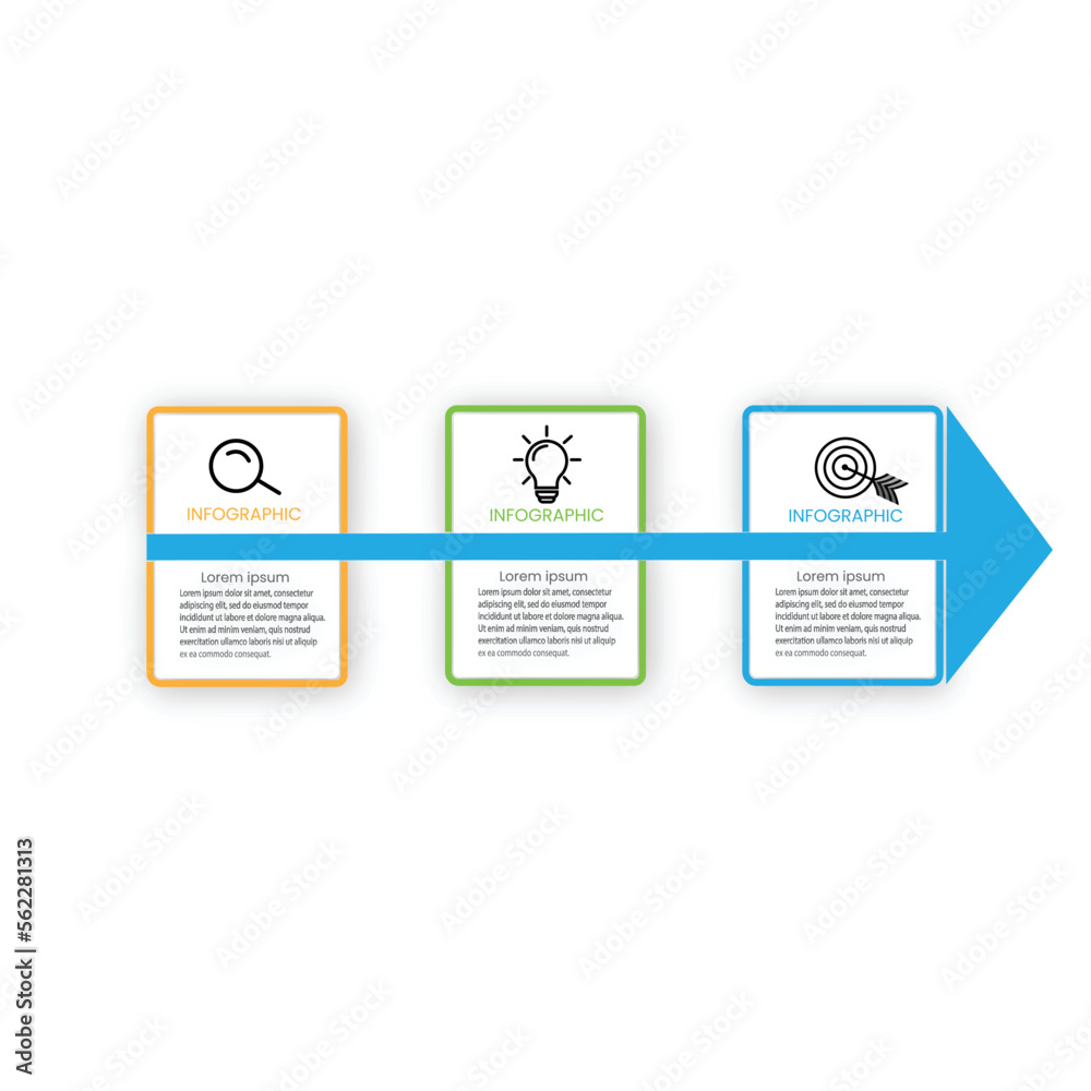 Vector infographic thin line design with icons and 3 options or steps ...
