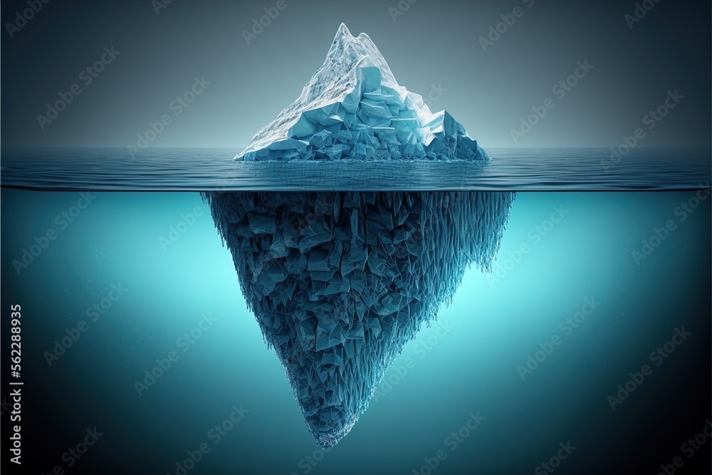 iceberg in polar regions which shows a big hidden potential beneath the ...