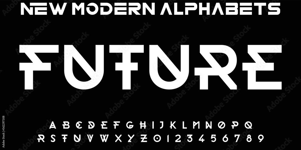 Sport and action technology typography alphabet fonts with bold style ...