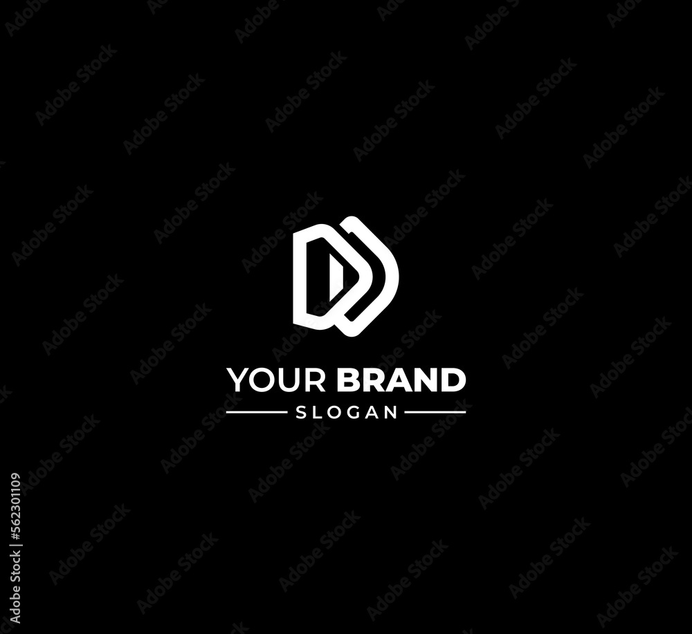 DD letter logo design template elements. Modern abstract digital ...