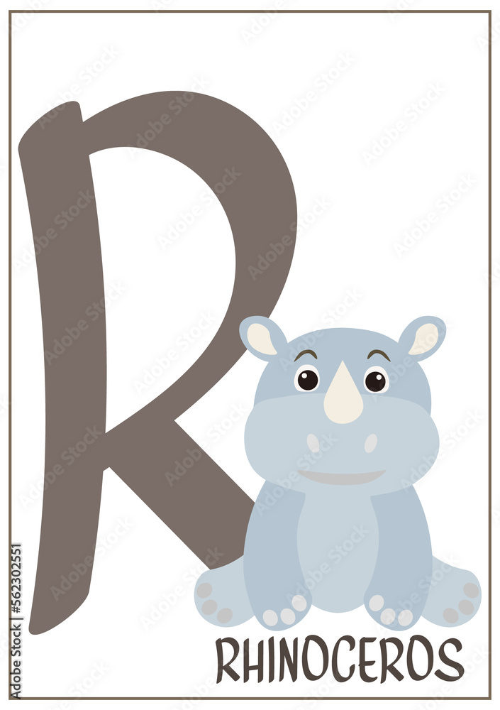 Alphabet cards for kids. Educational ABC card for preschool education ...
