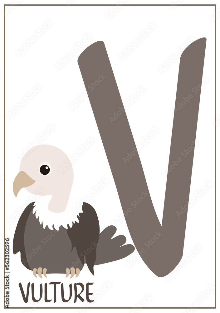 Alphabet cards for kids. Educational ABC card for preschool education ...