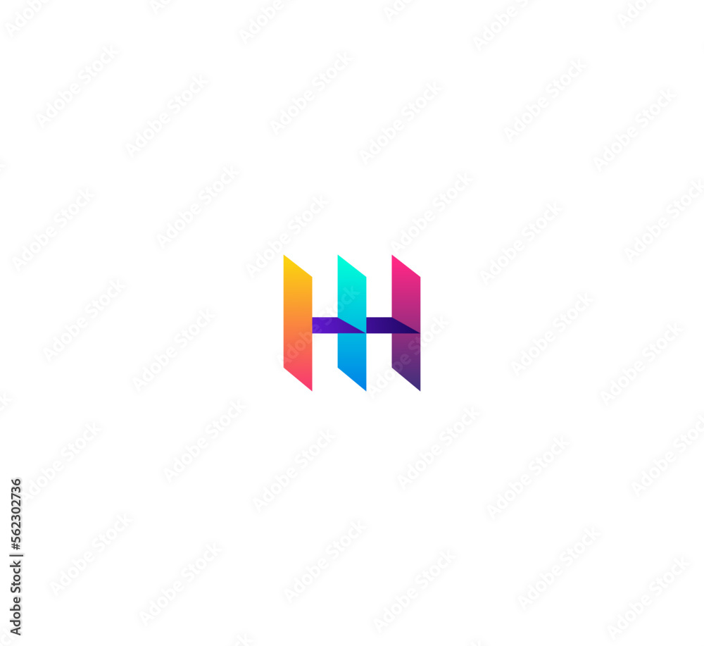 HH letter logo design template elements. Modern abstract digital ...