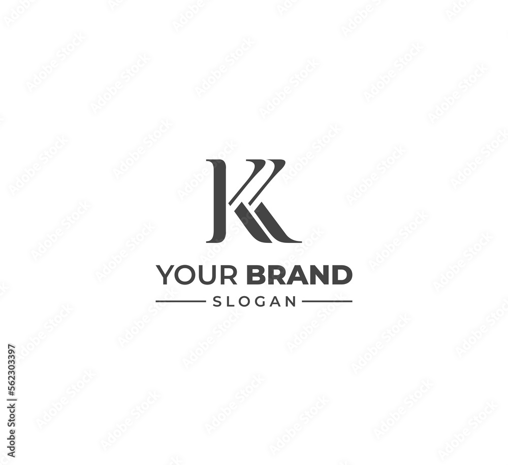 KK letter logo design template elements. Modern abstract digital ...