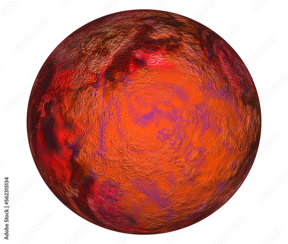 digitally rendered high resolution image of planet mars isolated on ...