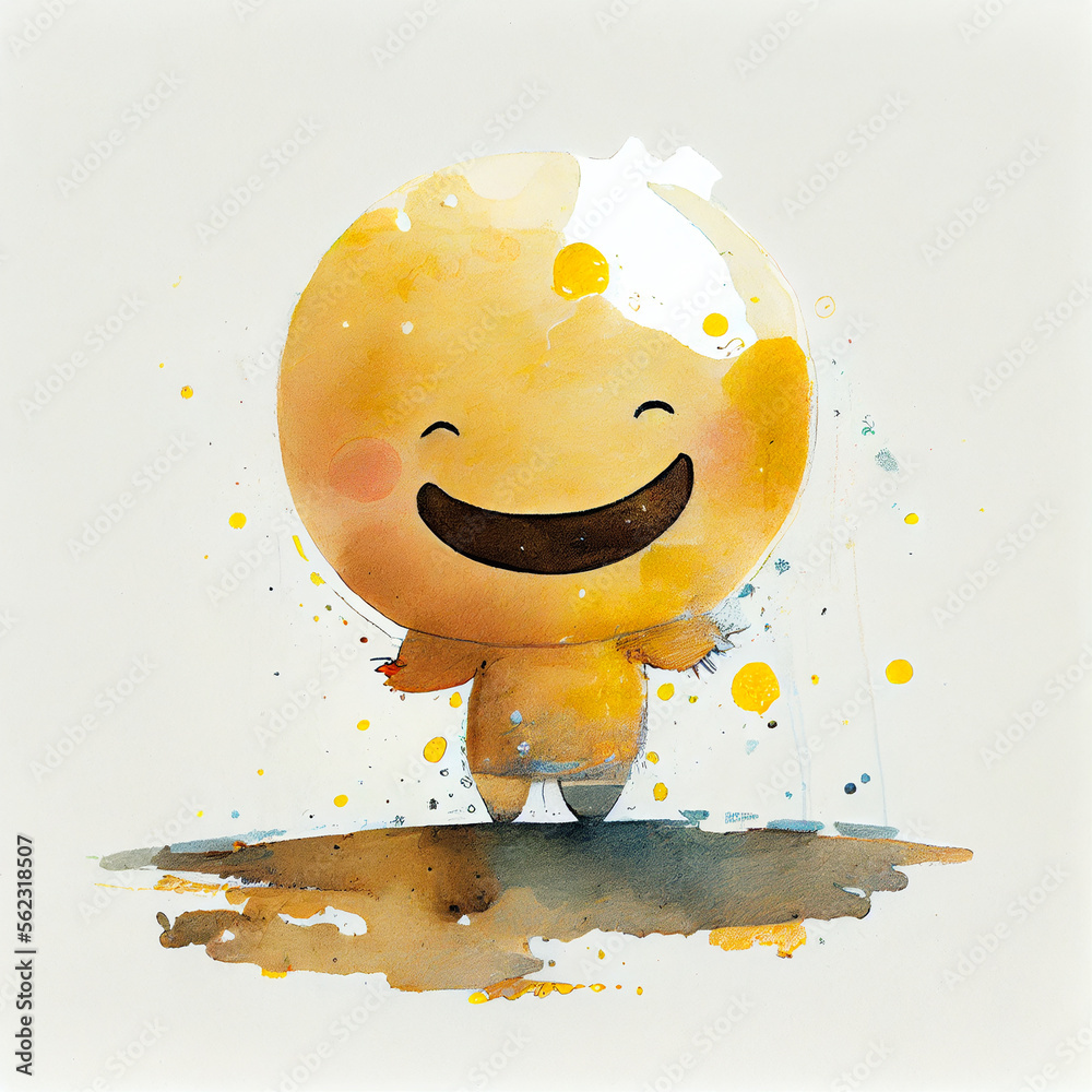 Cartoon. Happy smiley. generative ai Stock Illustration | Adobe Stock