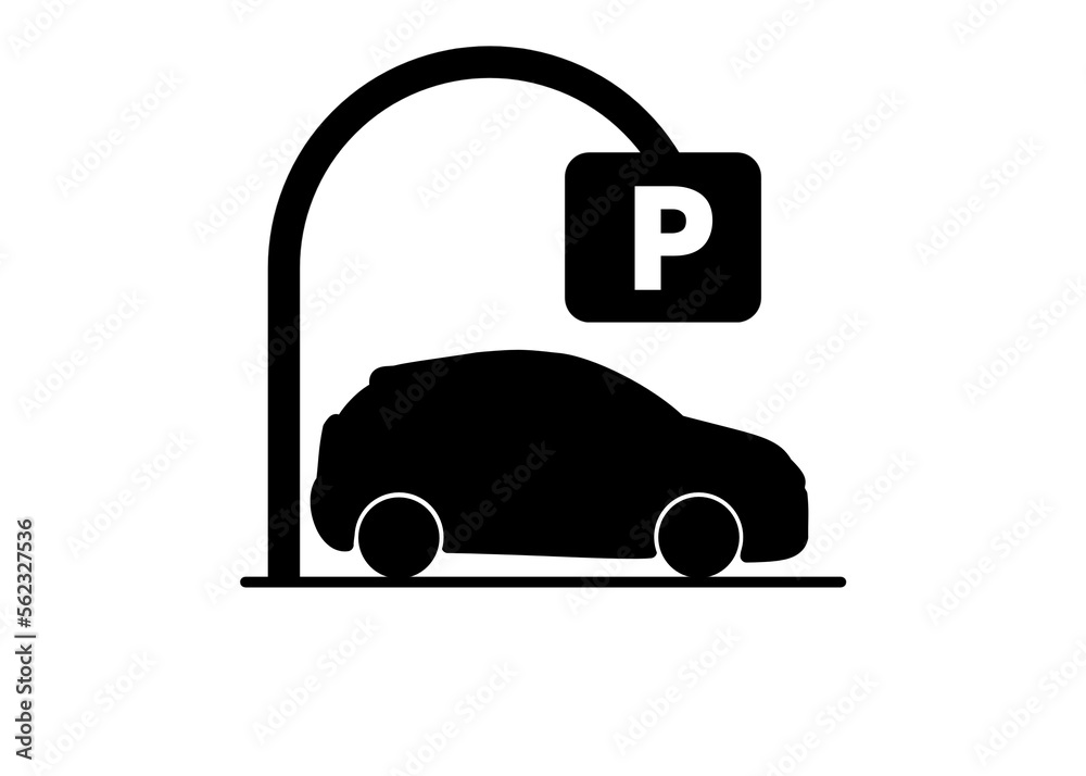 Car parking icon on transparent background. Smart city car parking or ...