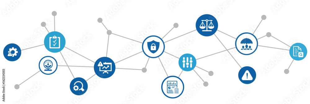risk management vector illustration. Concept with icons related to risk ...