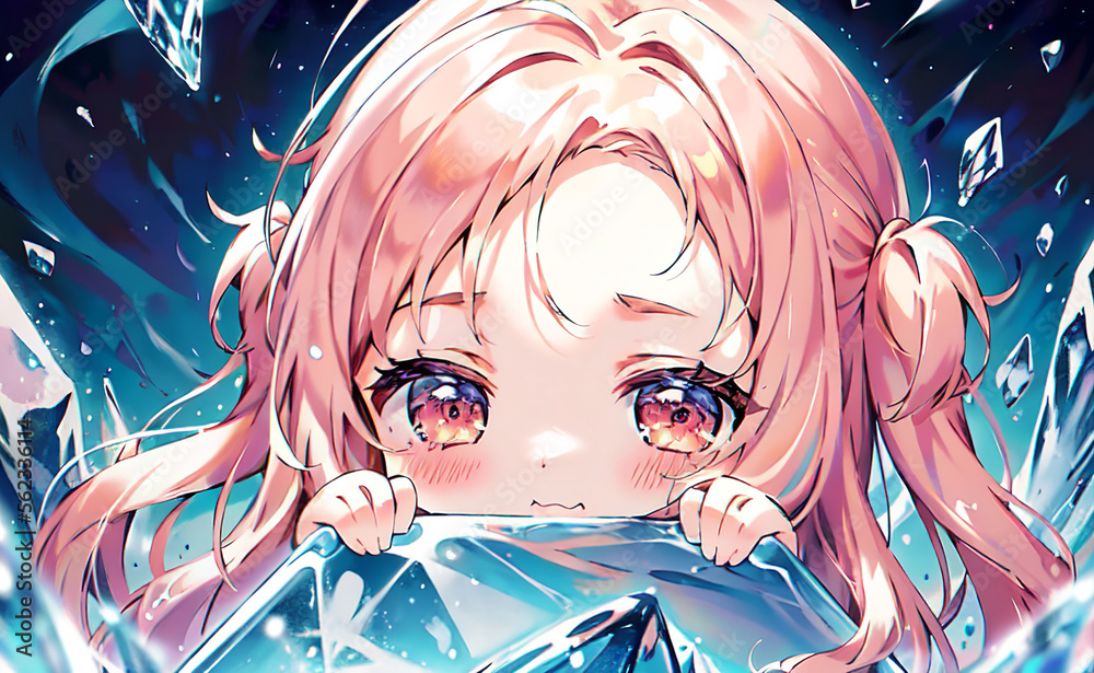crying anime girl Stock Illustration | Adobe Stock