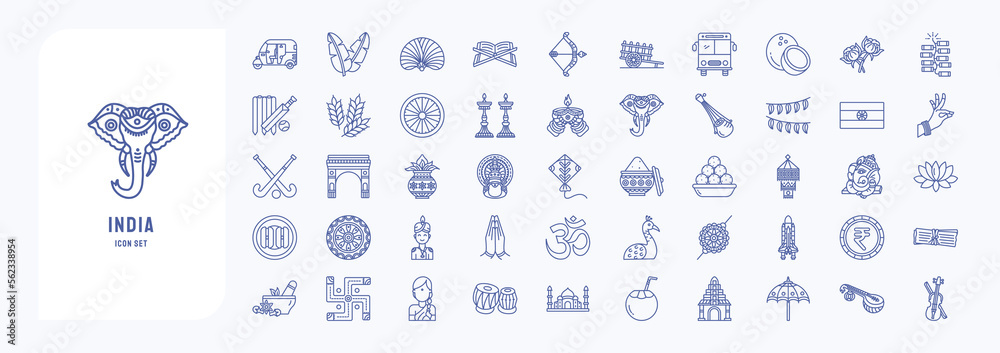 Indian culture and tradition, including icons like Banana Leaf, Coconut ...