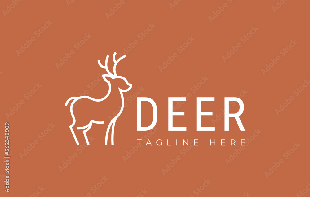 Mouse Deer Logo Design. Vintage Animal Deer Head Looking Back Logo ...