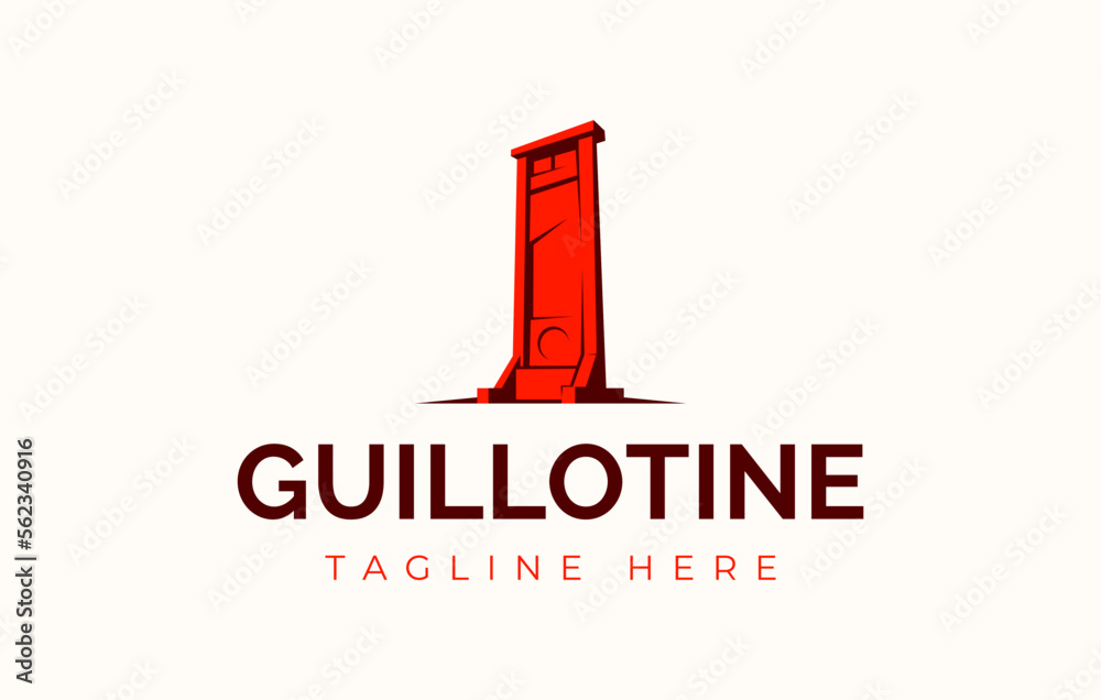 Guillotine execute Logo Design. Ancient Wooden Guillotine Vector ...
