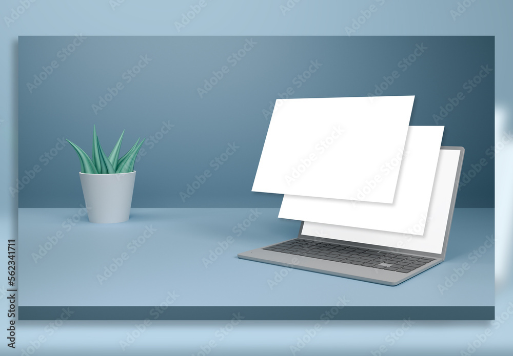 Laptop Website, Perspective Screens Mock Up. Stock Template | Adobe Stock