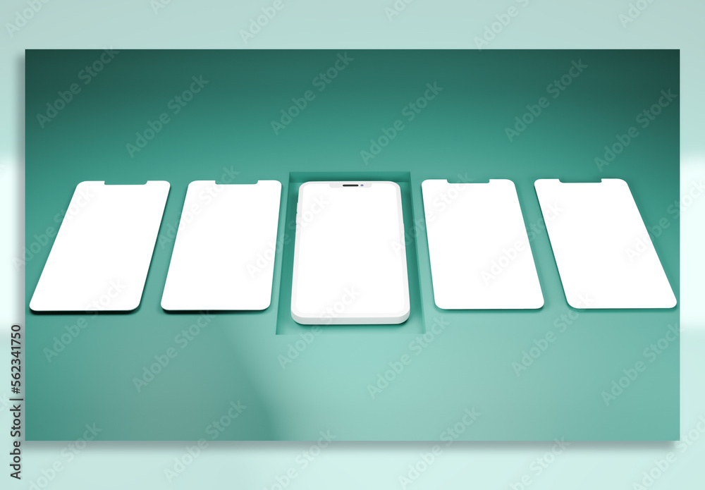 Smart Phone, Perspective Screens Mock Up. Stock Template | Adobe Stock