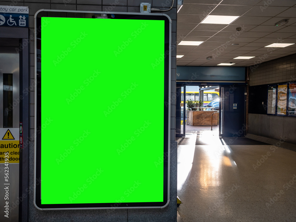 Transportation Hub Green Screen - Chroma Key billboard targeting ads ...