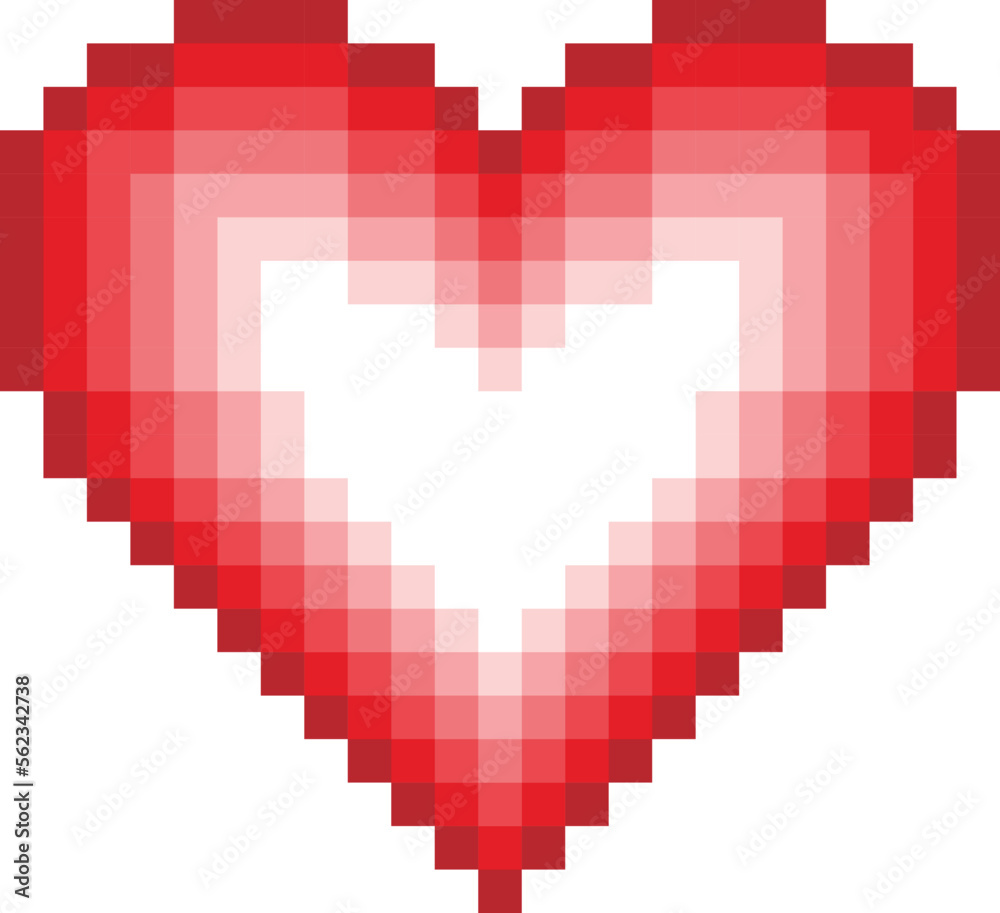 red heart pixel art vector Stock Vector | Adobe Stock