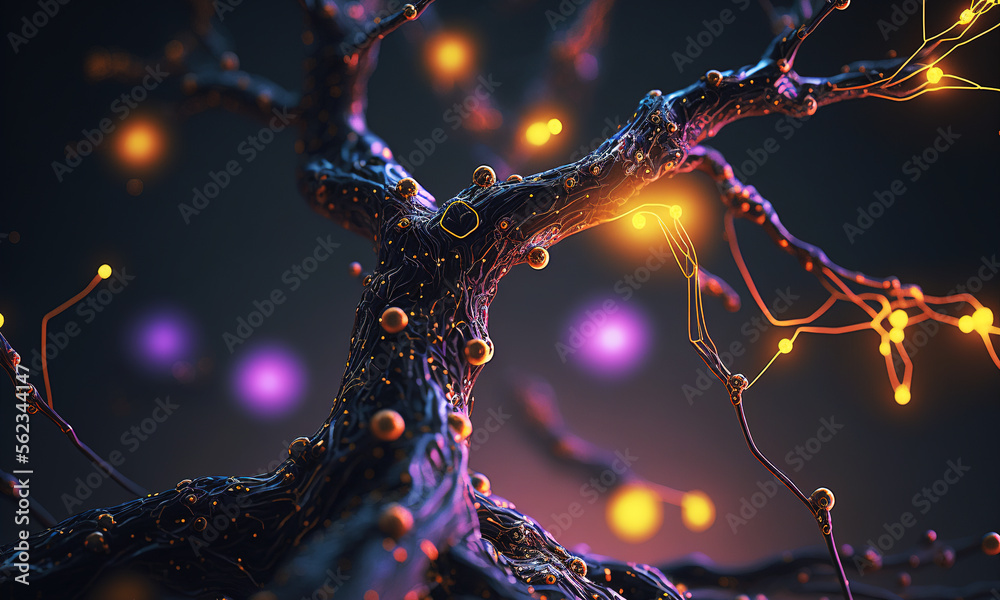 Glowing neural links network background. Illustration representing ...