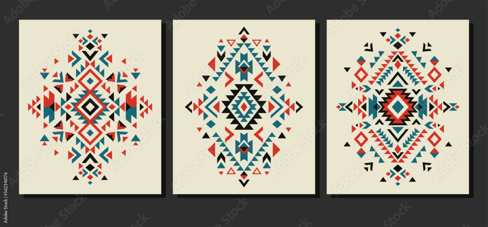Aztec vector elements. Set of ethnic ornaments. Tribal design ...