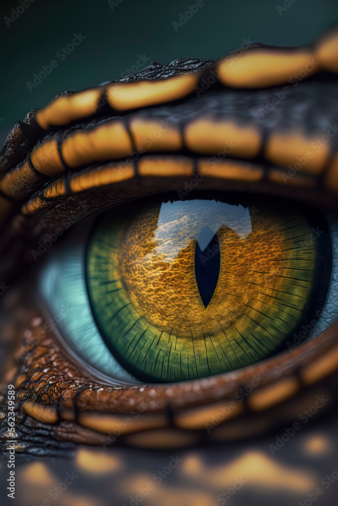 Orinoco Alligator eye, beautiful detailed macro photography of a ...