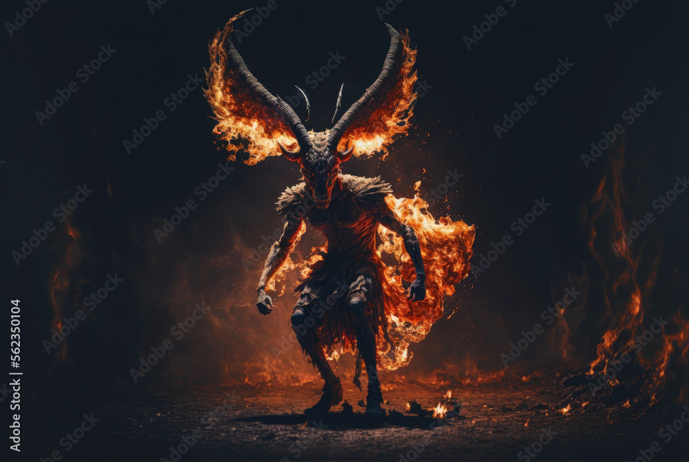 Devil lucifer fire flames. Generative AI Stock Illustration | Adobe Stock