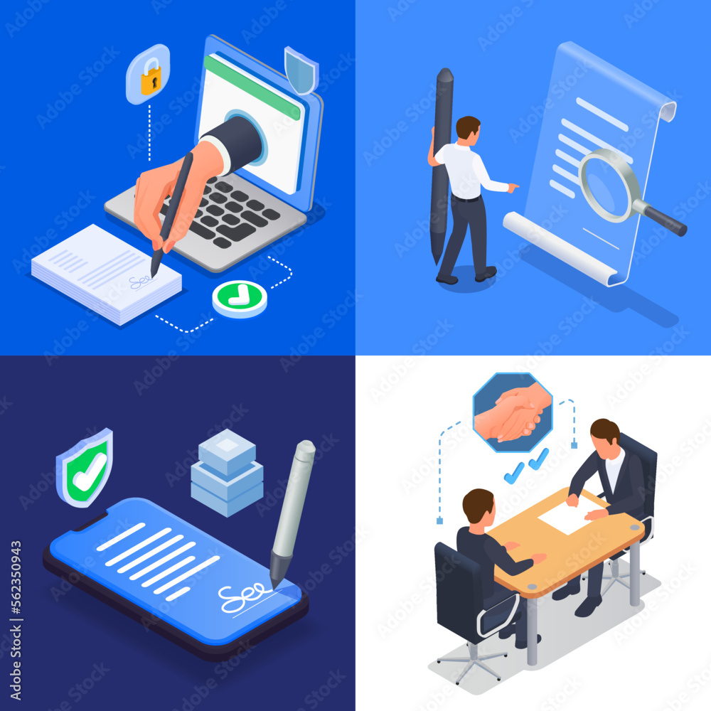 Contract Agreement 2x2 Design Concept Stock Vector | Adobe Stock