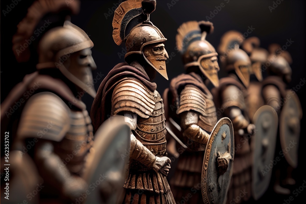 The Roman ancient army is preparing for battle. A formation of Roman ...