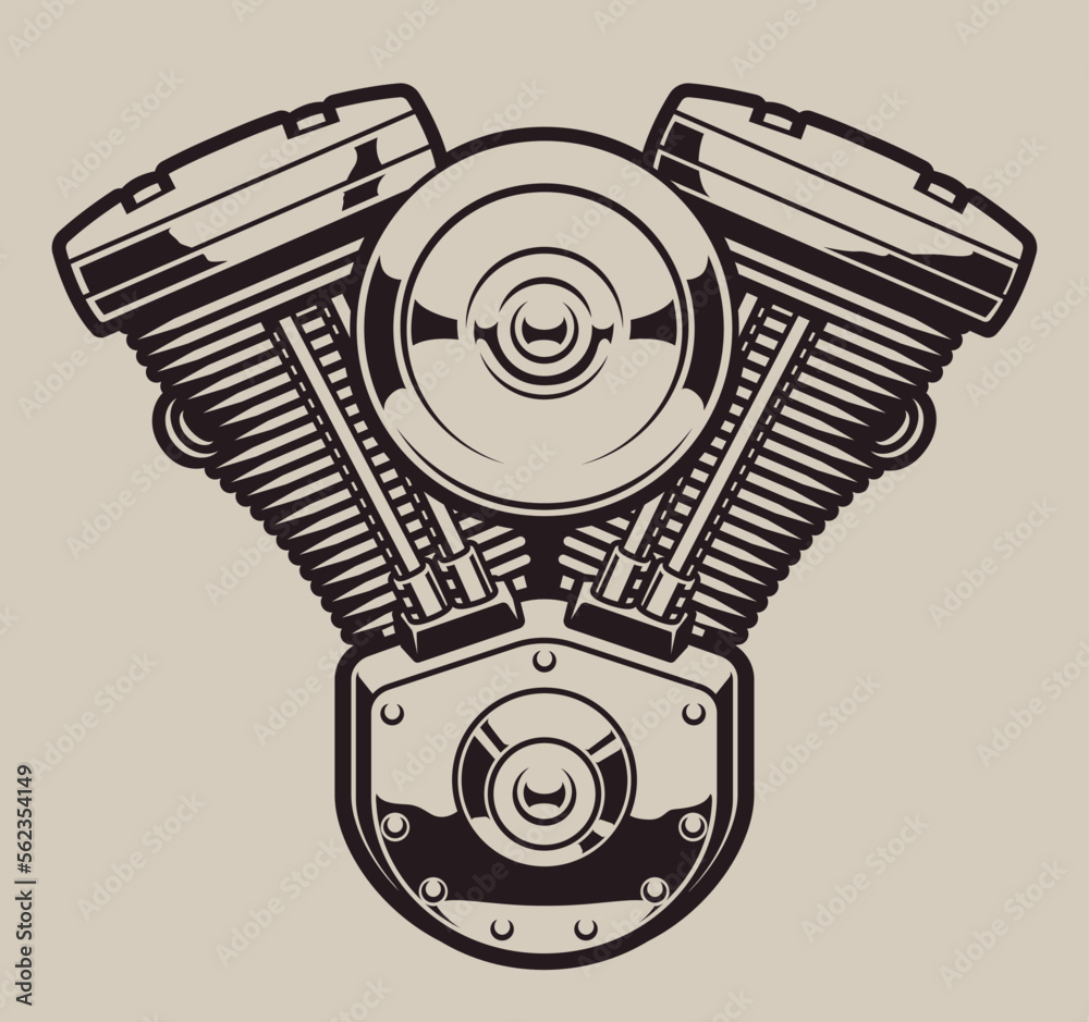 Vector illustration of a engine on a light background Stock Vector ...