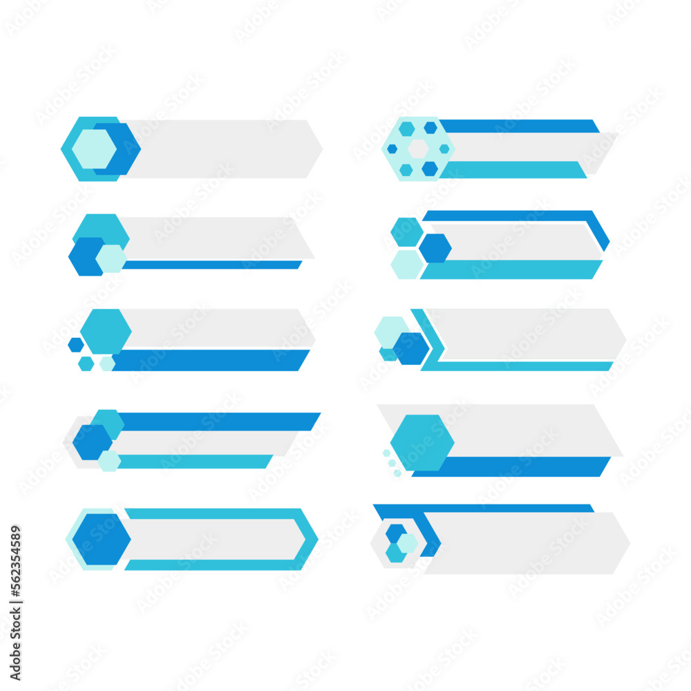 Set of futuristic title bars and modern digital info. Digital info ...