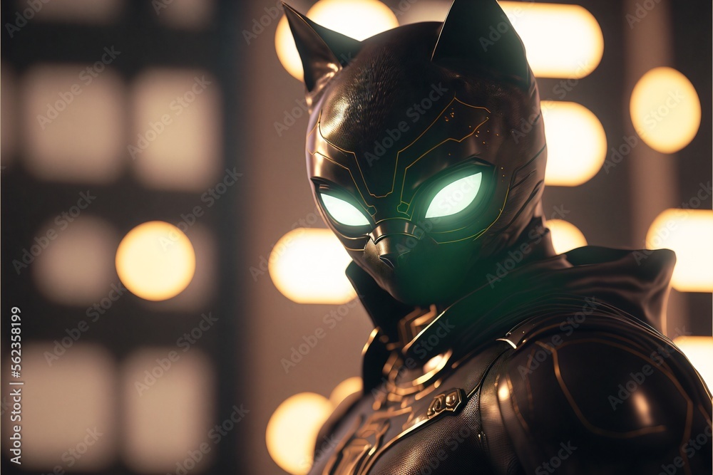 Cat Superhero created with generative AI technology Stock Illustration ...