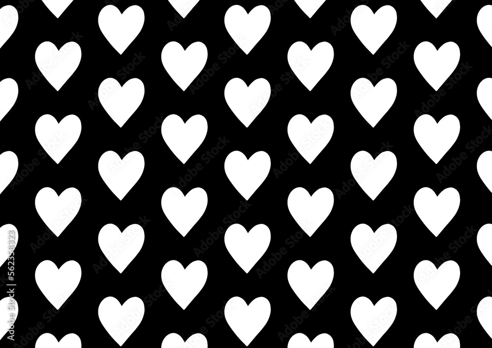 White heart with black background Stock Illustration | Adobe Stock