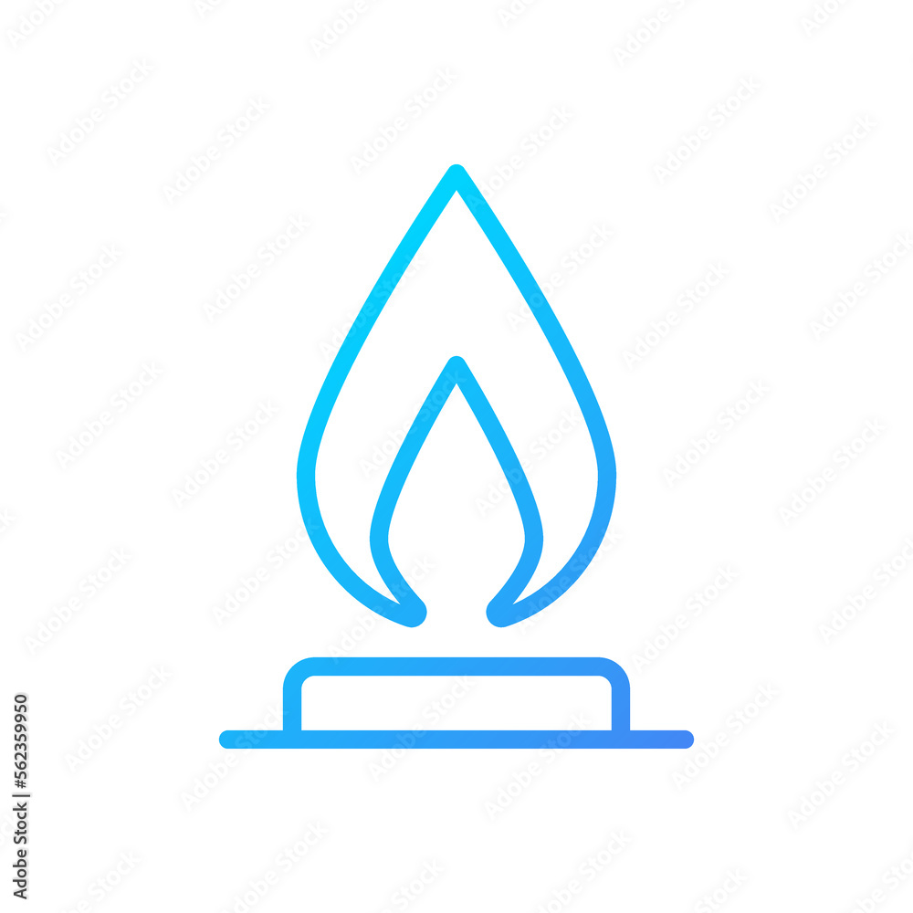 Gas pixel perfect gradient linear vector icon. Heating system. Kitchen ...
