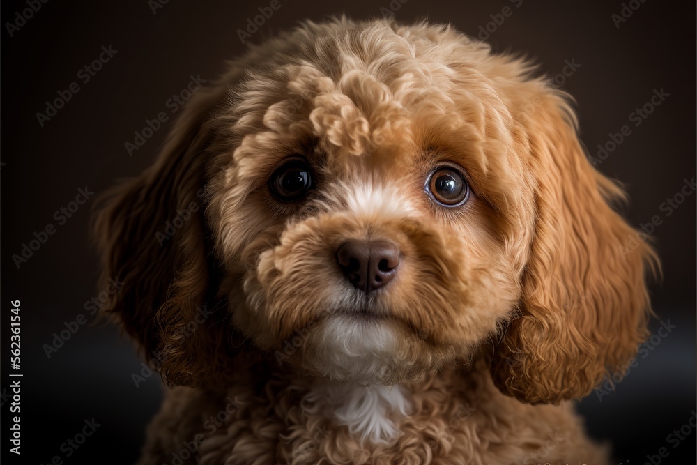 Cute Cavapoo / Cavoodle portrait - up close - generative ai Stock ...