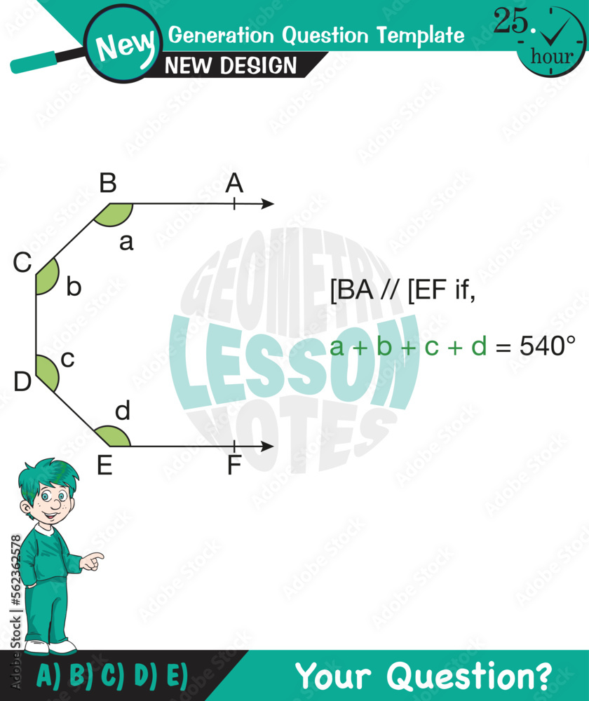 Geometry, angles in straight, angles in plane, next generation question ...