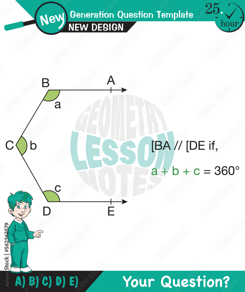 Geometry, angles in straight, angles in plane, next generation question ...