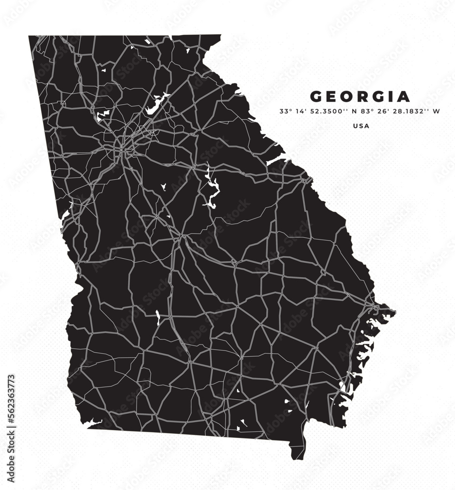 Georgia Map Vector Poster Flyer Stock Vector | Adobe Stock