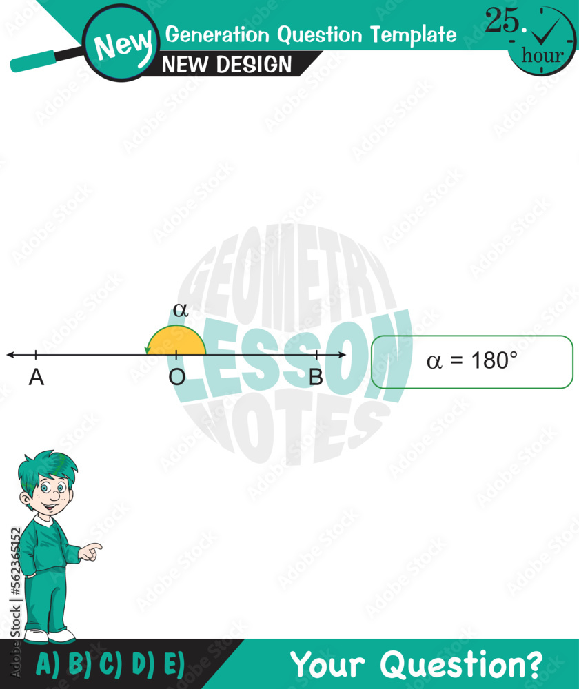 Geometry, angles in straight, angles in plane, next generation question ...