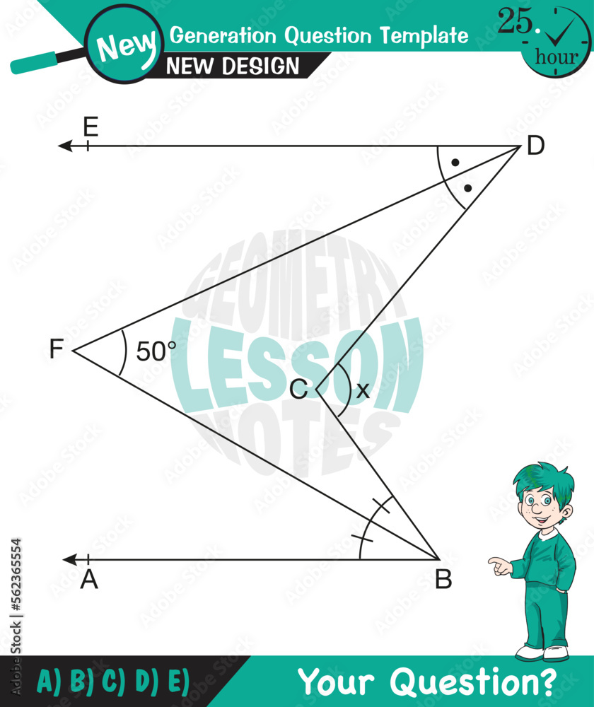 Geometry, angles in straight, angles in plane, next generation question ...
