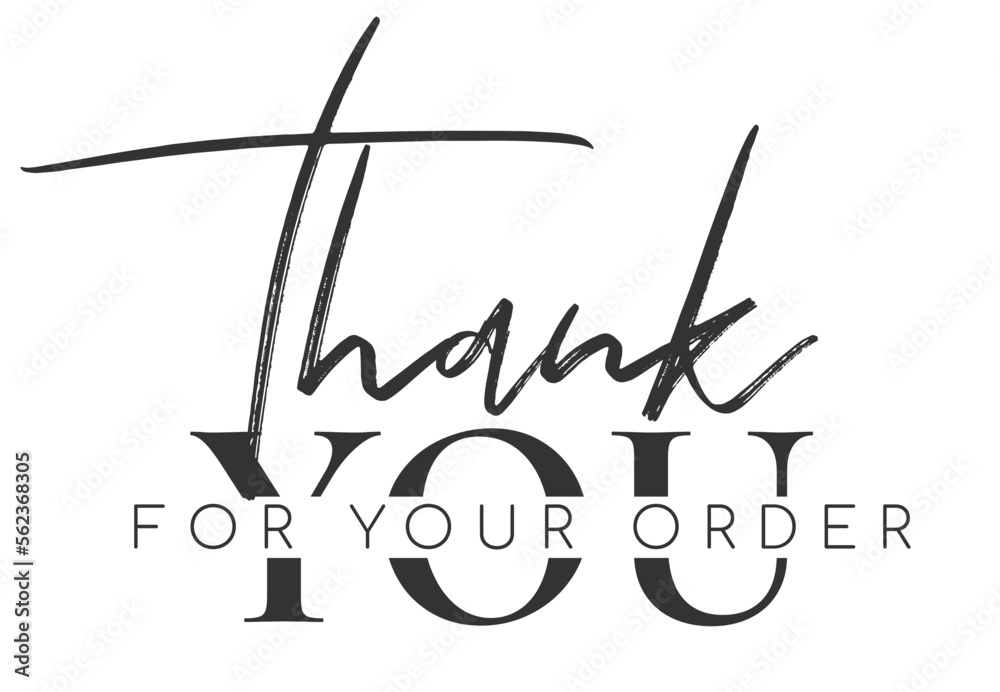 vector thank you for your order handwritten inscription. hand drawn ...