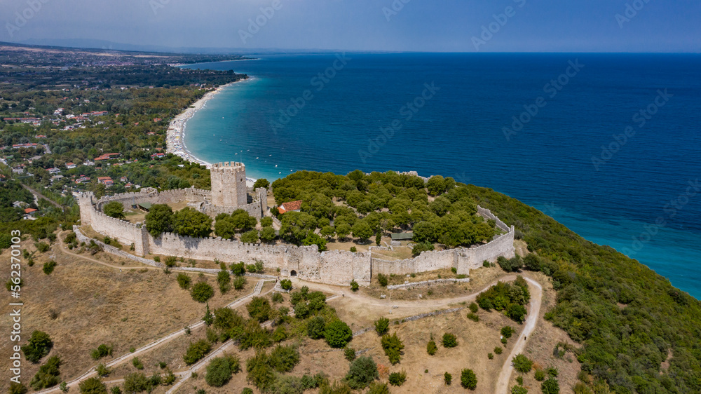 Drone photo of Platamonas medieval castle, Greece Stock Photo | Adobe Stock
