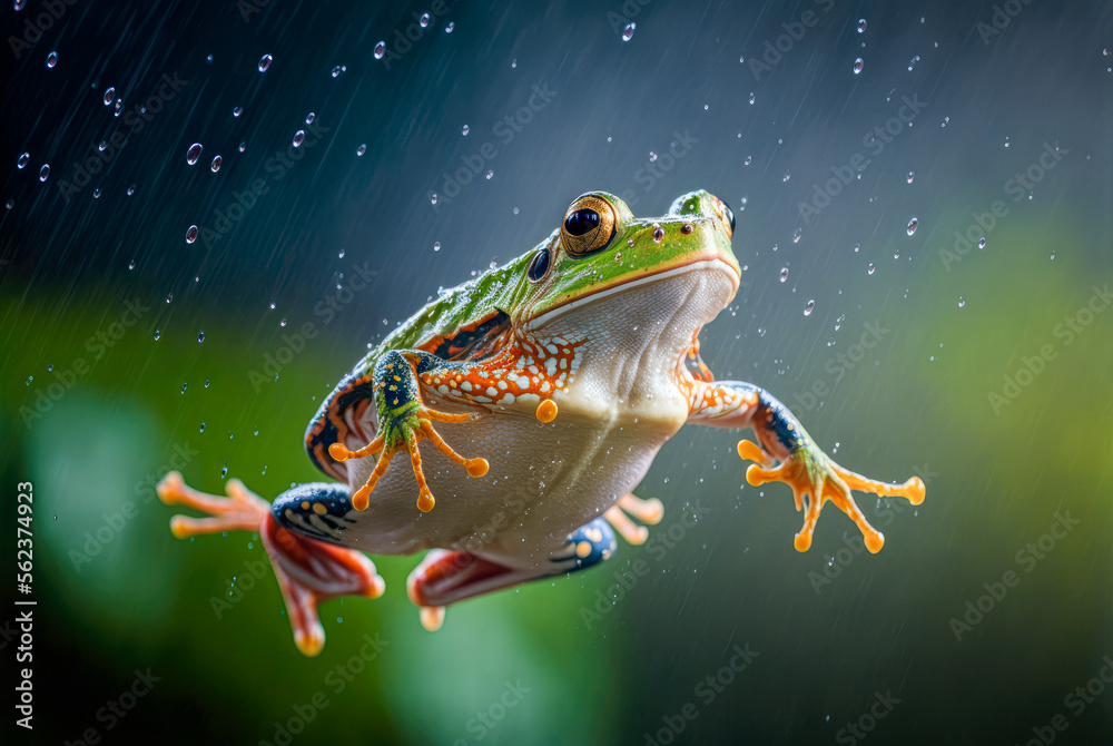 Big Eyed Frog Jumping