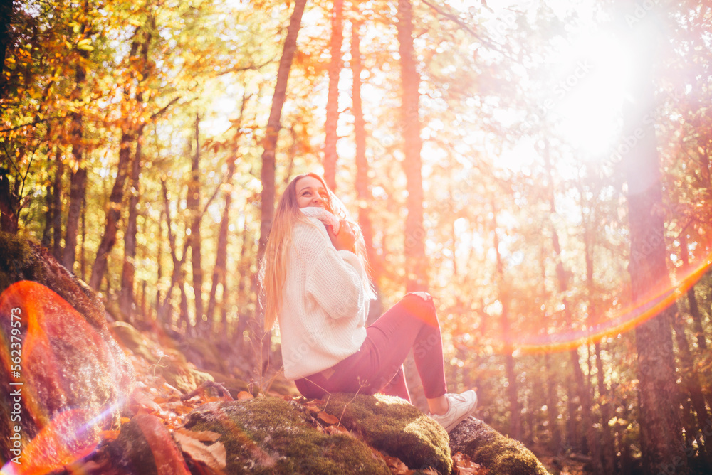 Pretty girl poses in the nature Stock Photo | Adobe Stock