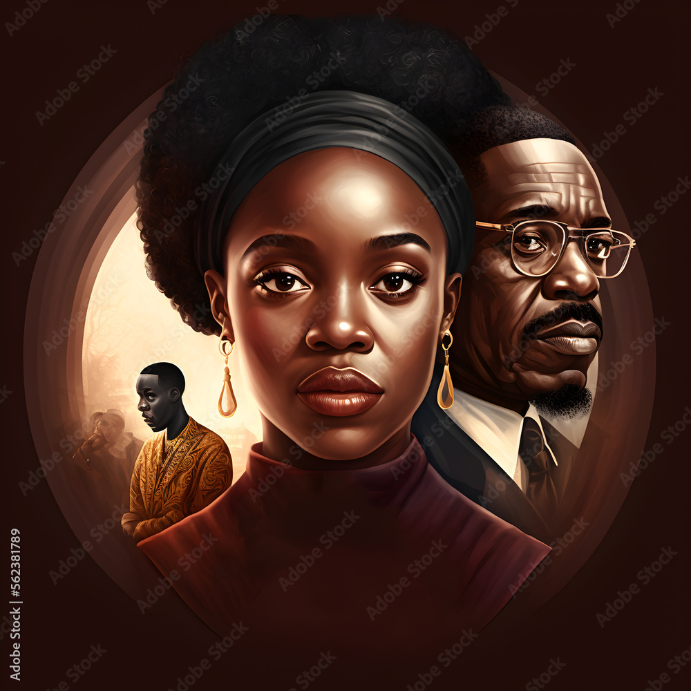 Black history month holiday celebration illustration of Group of ...