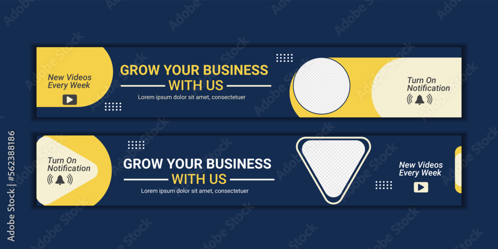 Youtube banner design for Business promotion Stock Vector | Adobe Stock