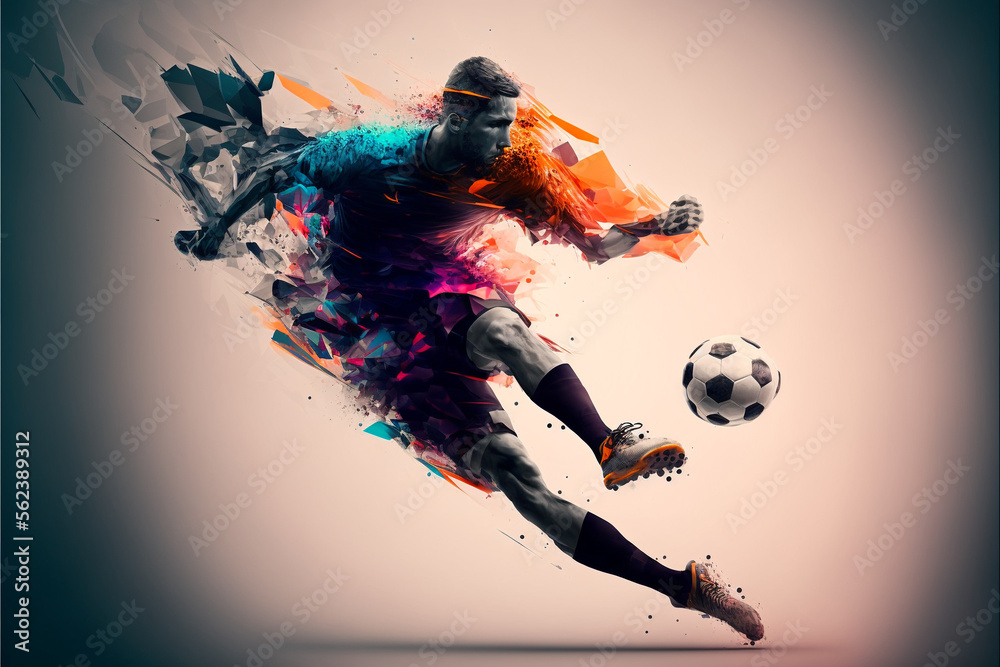 Captivating and Dynamic Illustration of a Soccer Player Showcasing ...