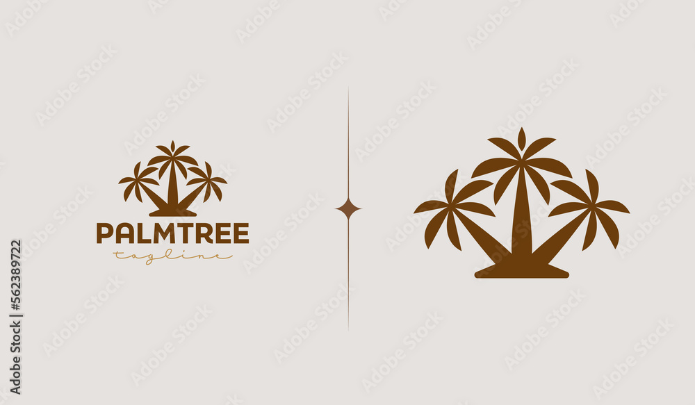 Palm Tree Simple Line Logo Template. Universal creative premium symbol ...