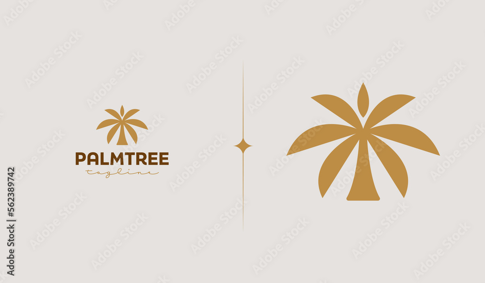 Palm Tree Simple Line Logo Template. Universal creative premium symbol ...