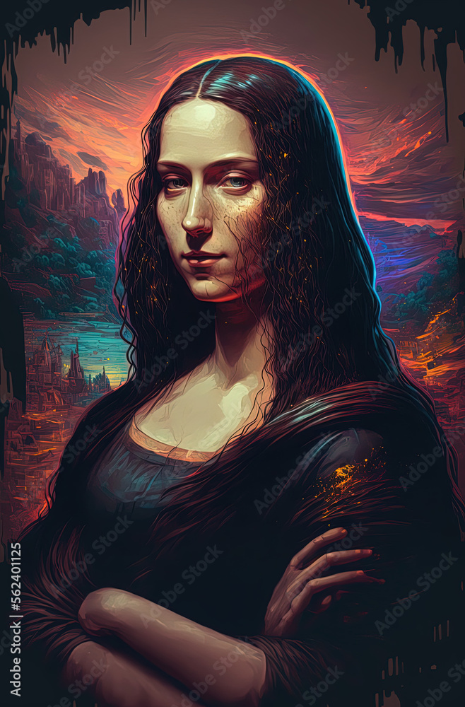 Modern Or Furute Sci Fi Mona Lisa Generative Ai Stock Illustration Adobe Stock