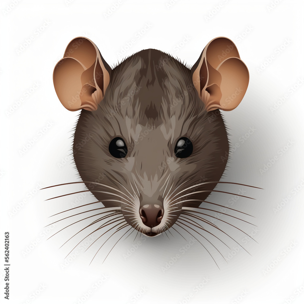 Rat face vector illustration for logo, design or tattoo. Generative AI ...